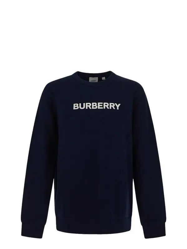 Burberry Logo Printed Crewneck Sweatshirt - Black