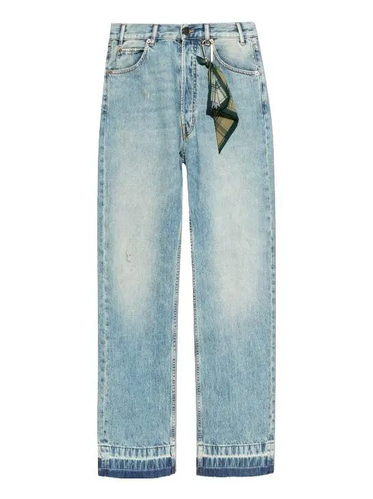 DARKPARK Belt Loop Denim Trousers With Logo Patch - No