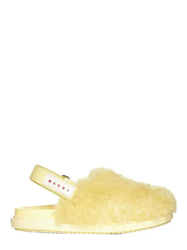 Marni Logo Patch Slingback Sandals - Yellow