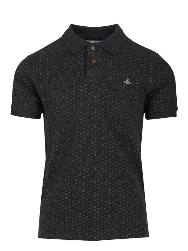 VIVIENNE WESTWOOD Logo Embroidered Polo Shirt - Grey