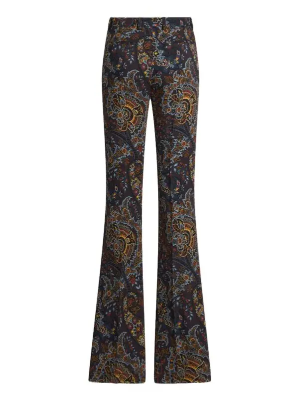 Etro Paisley Printed Cady Trousers - Black