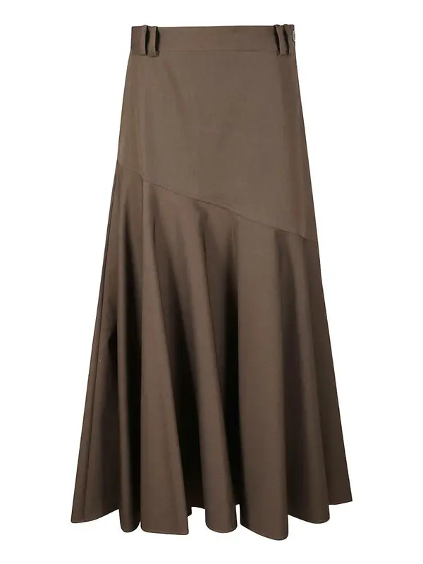P.a.r.o.s.h Belted Pleated Hem Skirt - Brown