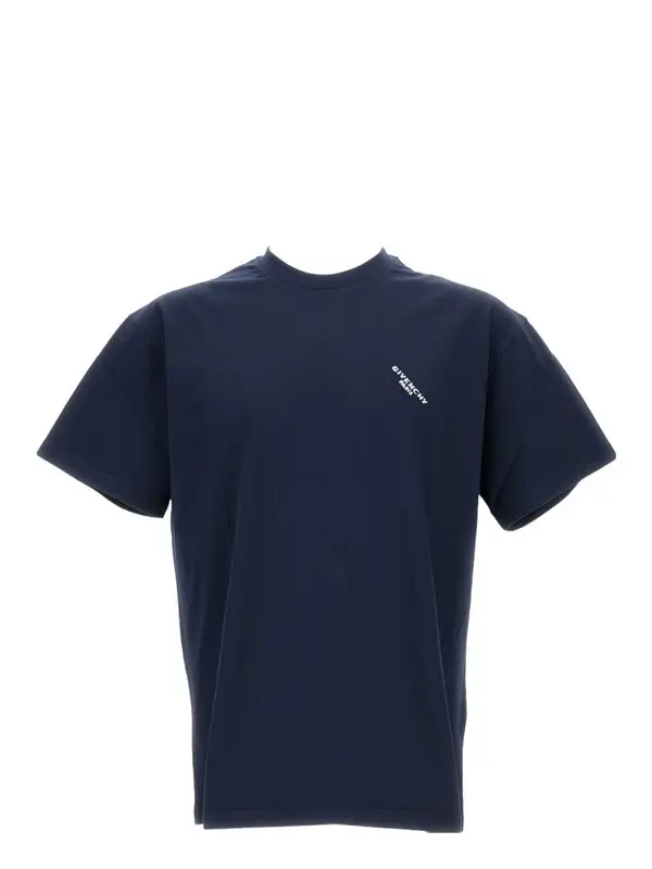 Givenchy Logo Embroidered Crewneck T-shirt - Black