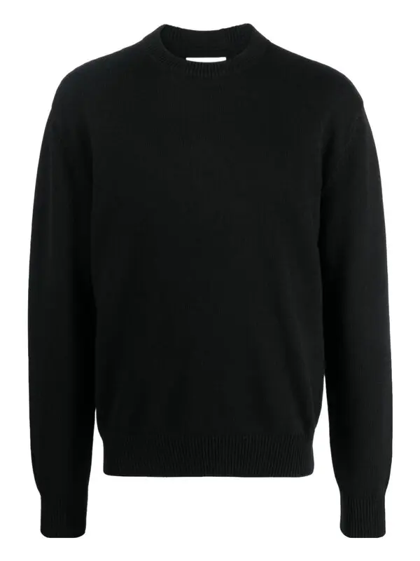 JIL SANDER Crew Neck Knitted Jumper - Black