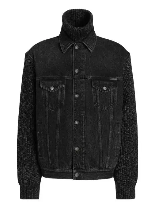 Dolce & Gabbana Knit Paneled Denim Jacket - Multi-color