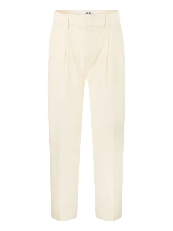 DONDUP Sheryl Loose Flannel Pants - White