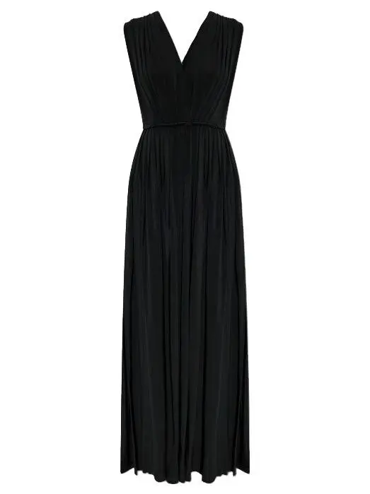 Max Mara Walter V-neck Sleeveless Maxi Dress - Black