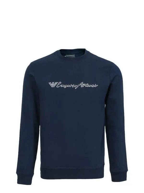 Emporio Armani Crewneck Long Sleeve Sweatshirt - Black
