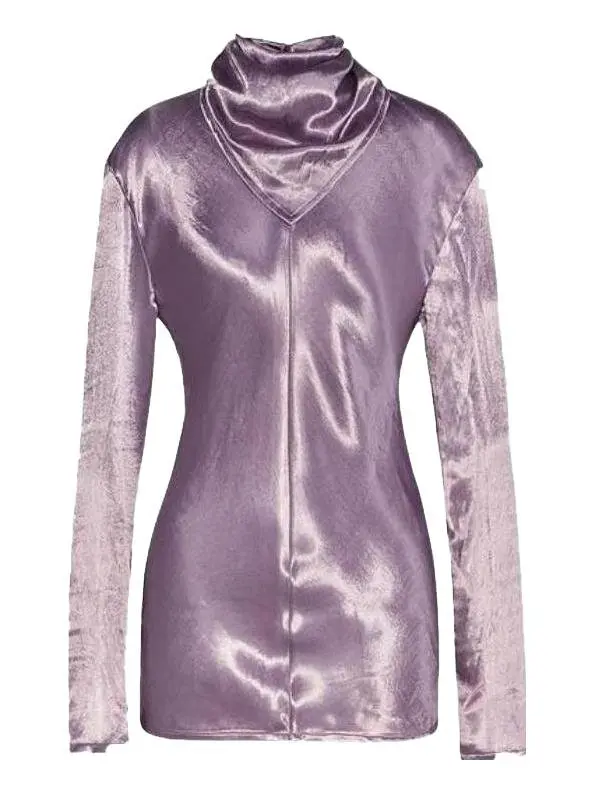 Bottega Veneta Cowl Neck Long Sleeve Top - Pink