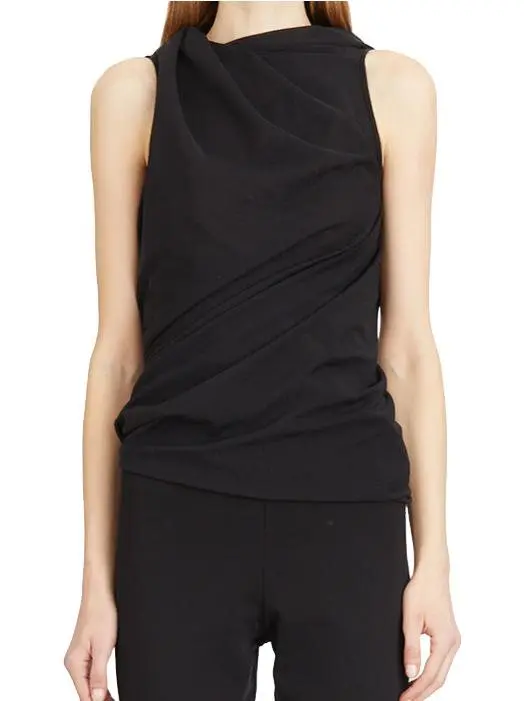 Rick Owens Sleeveless Draped Top - Black