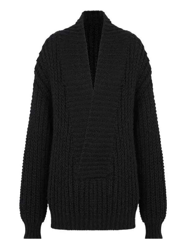 Dior Oversized V-neck Sweater - Black