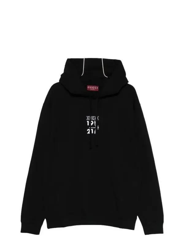 Gucci Long Sleeved Graphic Printed Hoodie - Black