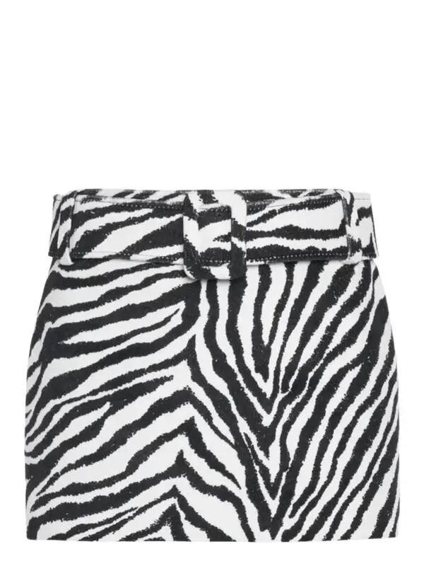 Alessandra Rich Belted Mini Skirt - White