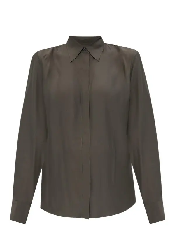 Dries Van Noten Long Sleeve Lapel Shirt - Green