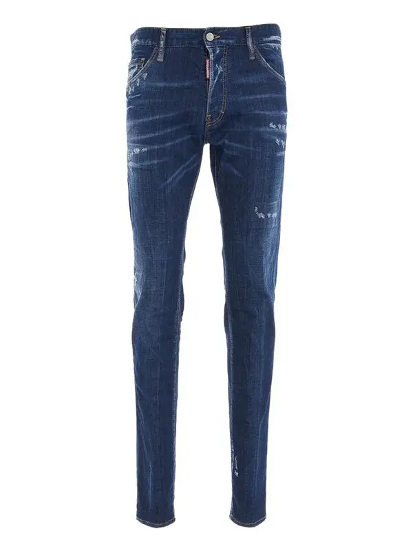 Dsquared2 Mid-rise Distressed Slim-fit Jeans - Blue