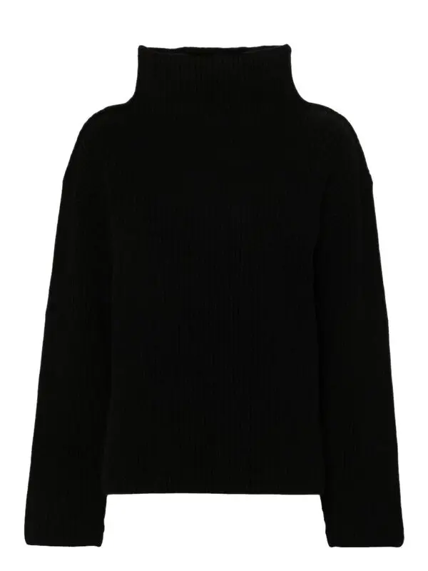 Marni High-neck Ribbed Knit Jumper - Black