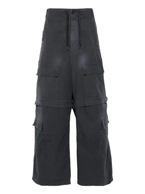 Balenciaga Washed-out Large Cargo Pants - Blue-gray