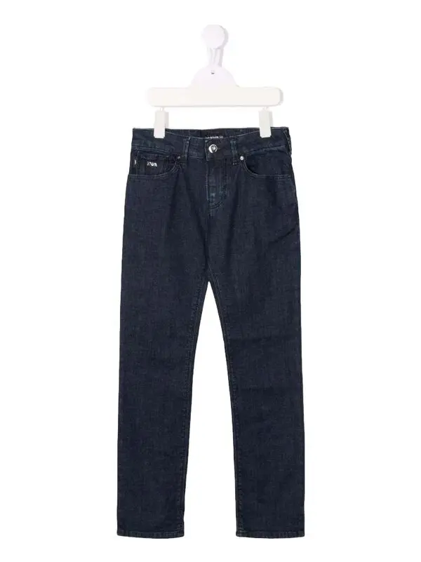 Emporio Armani Mid-rise Straight-leg Jeans - Black