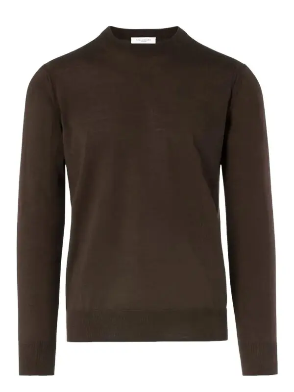 PAOLO PECORA Crewneck Knitted Jumper - Brown