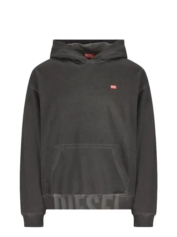 DIESEL® Logo-embroidered Hooded Sweatshirt - Black