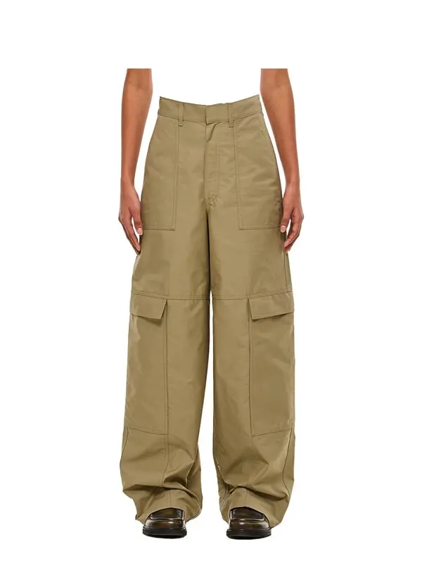 Loewe High-waist Wide-leg Cargo Trousers - Green