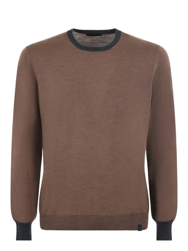 FAY Crew Neck Sweater - Brown