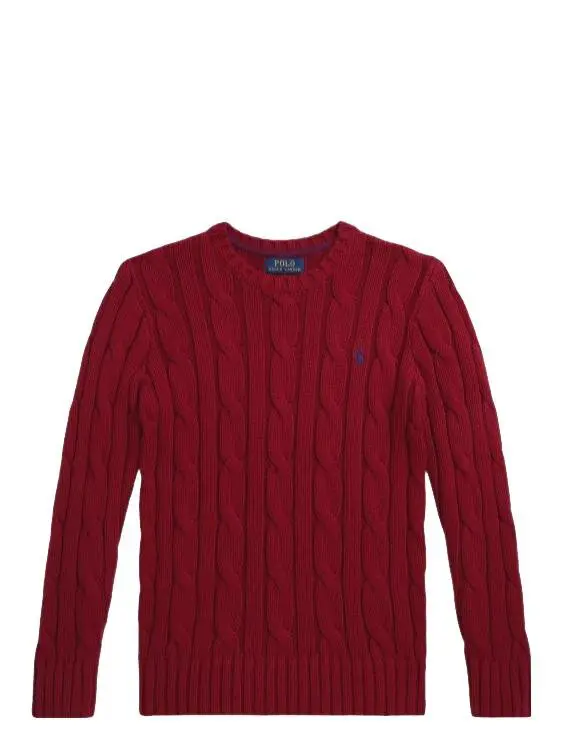 Polo Ralph Lauren Cable-knit Crew Neck Sweater - Red
