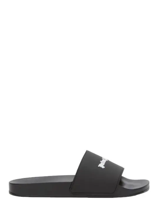 Palm Angels Logo Embossed Slides - Black