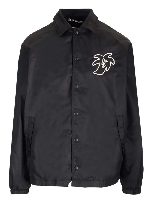 Palm Angels Logo Printed Jacket - Black