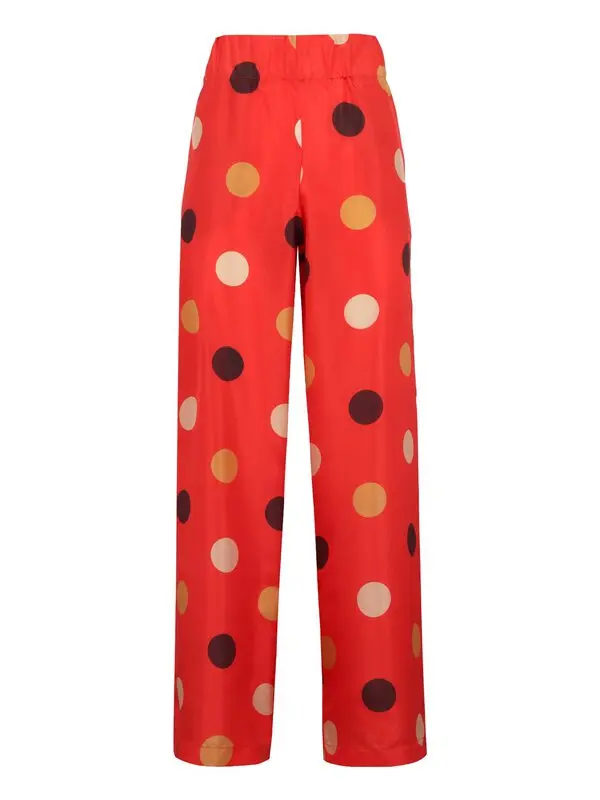 Aspesi Polka Dot Print Trousers - Red