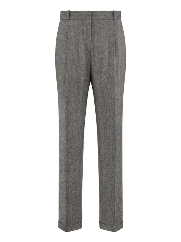 Dior Christian Pleat Detailed Straight Leg Pants - Gray