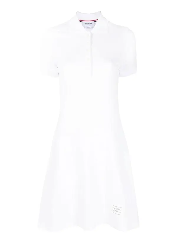Thom Browne Pique Flared Tennis Dress - White
