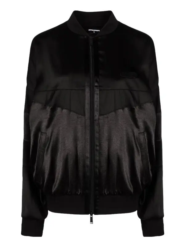 Dsquared2 Shine-effect Zipped Bomber Jacket - Black