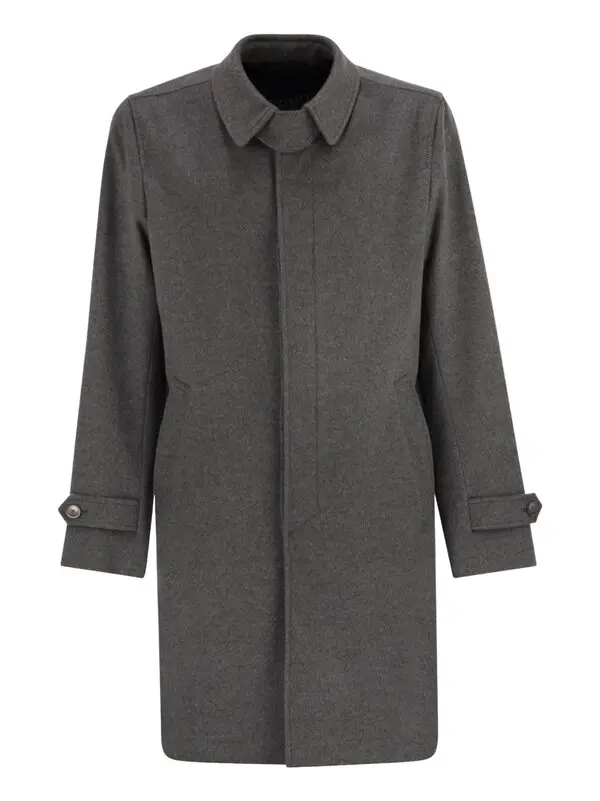 Herno Single Breasted Long Coat - Black