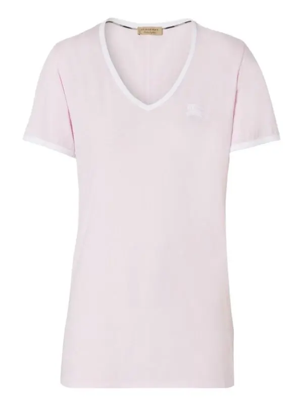 Burberry Logo V-neck T-shirt - Pink