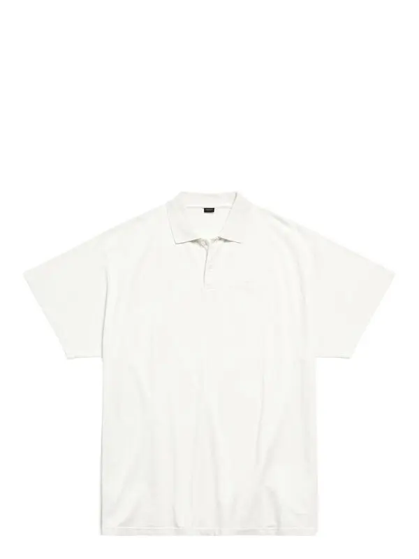 Balenciaga Logo Embroidered Polo Shirt - Off-white
