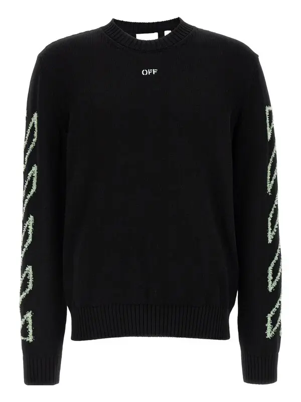 Off-White Diag Outline Crewneck Jumper - Black
