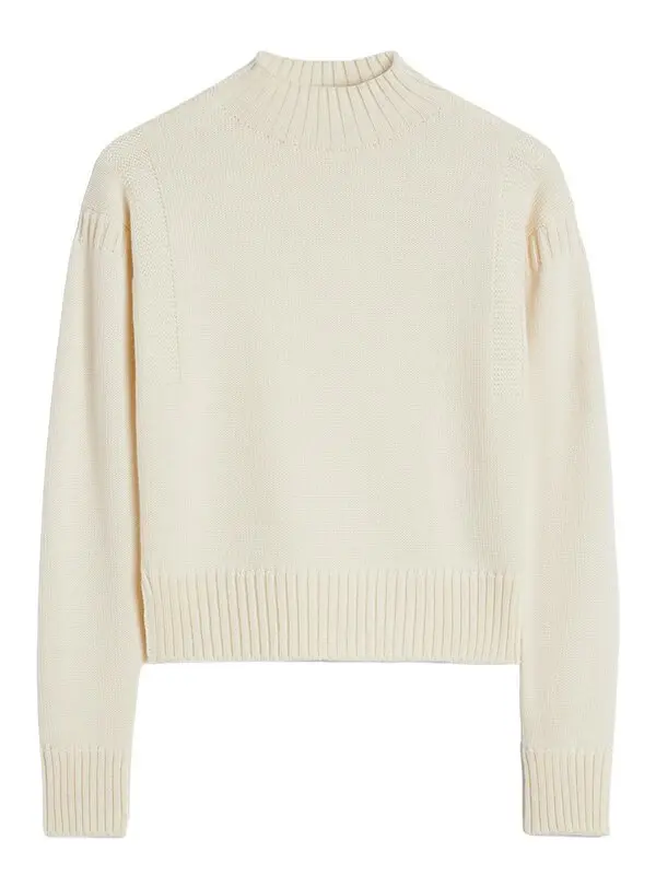 JIL SANDER Wool Mock-neck Sweater - Natural