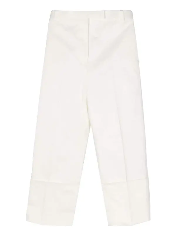 Thom Browne Tapered Trousers With Pressed Crease And Flanged Cuffs - White