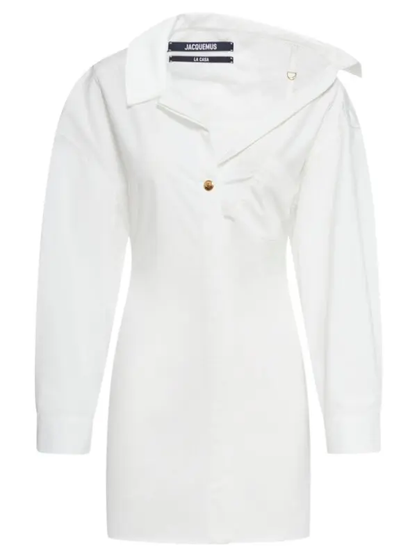 Jacquemus Asymmetrical Shirt Dress - White