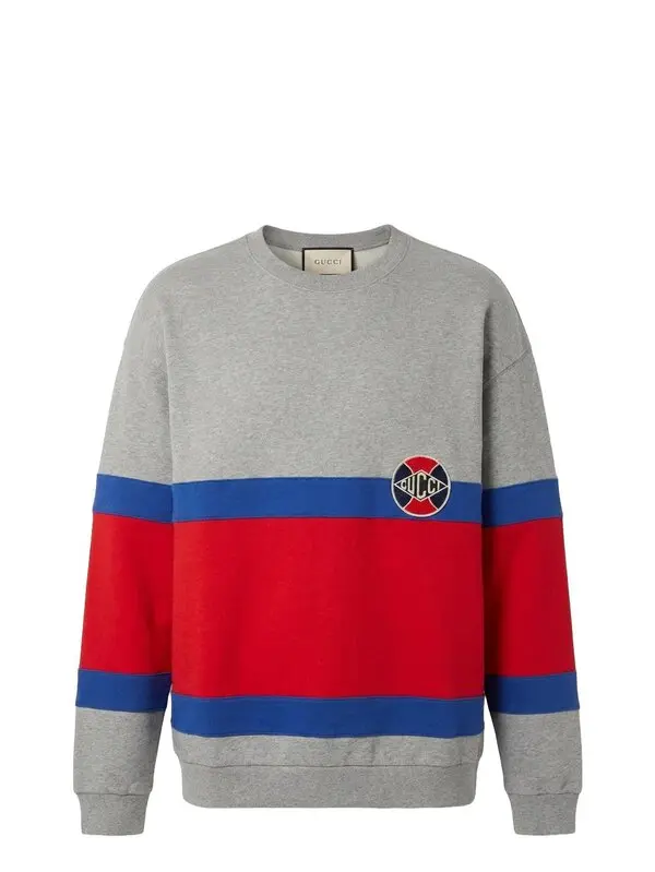 Gucci Logo Patch Sweater - Gray