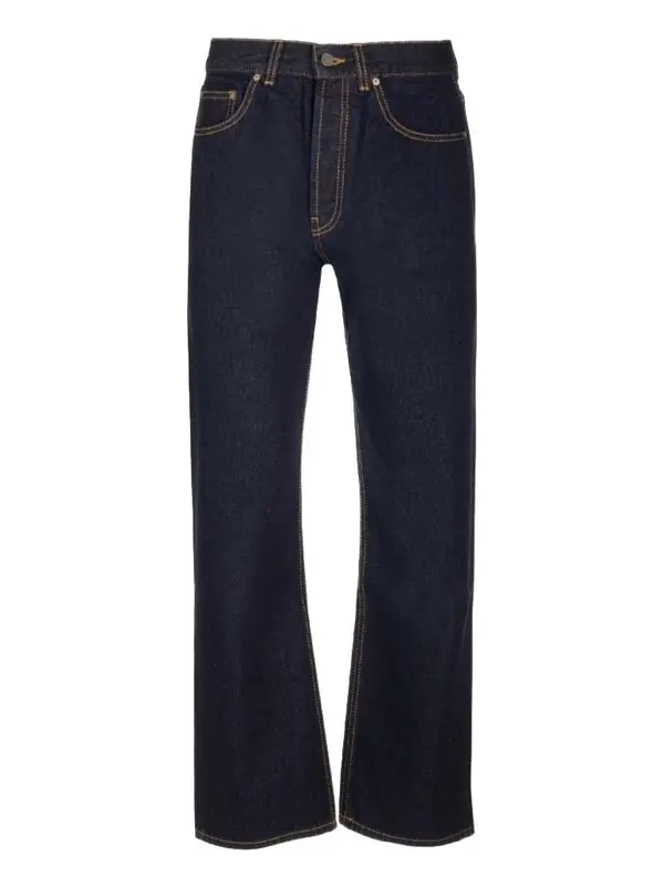 Palm Angels Logo Embroidered Jeans - Black