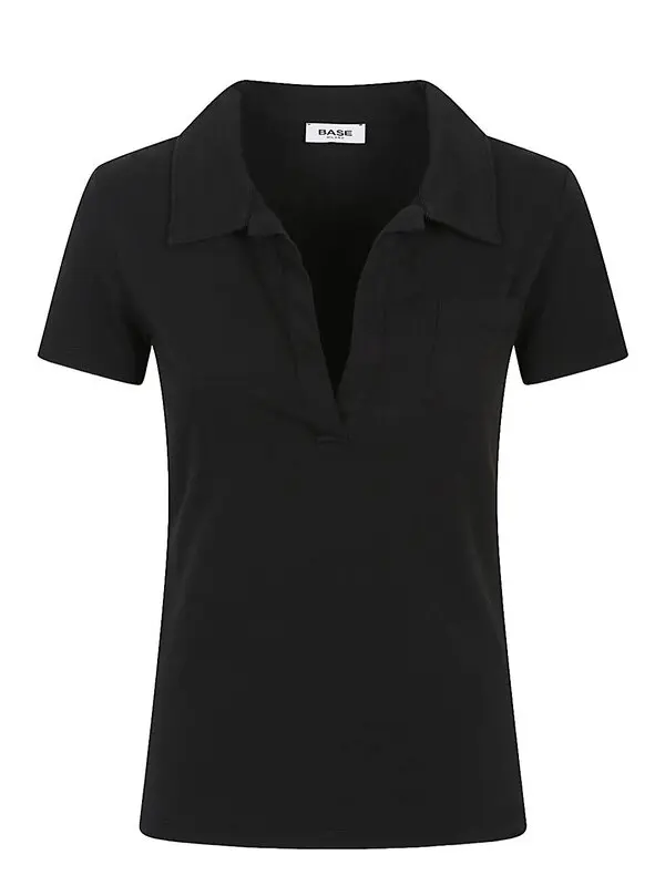 BASERANGE Short-sleeved Polo Shirt - Black