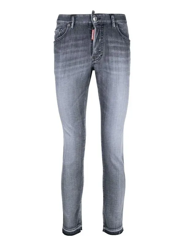Dsquared2 Faded Straight-leg Skinny Jeans - Gray