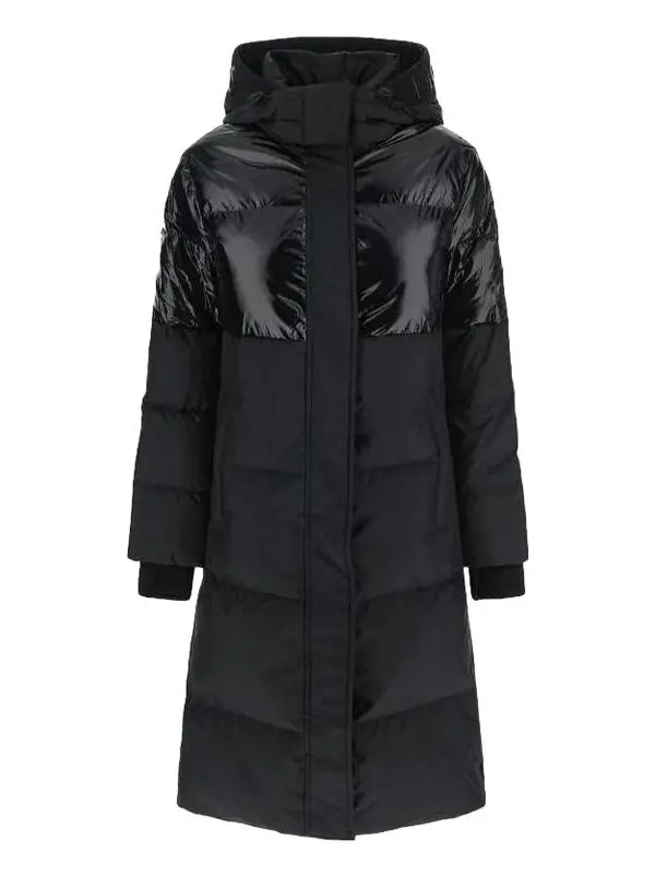 Moose Knuckles High-shine Panelled Down Coat - Black