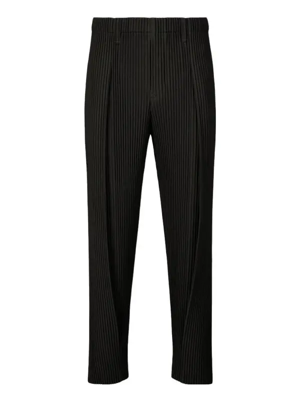 Issey Miyake Homme Plissé Pleated Tailored Trousers - Black