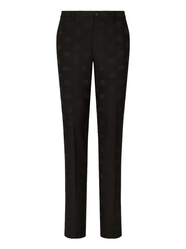 Dolce & Gabbana Dg Logo Jacquard Stretch Pants - Black