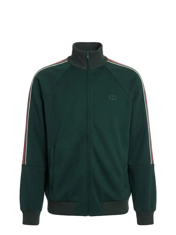 Gucci Zip-up Track Jacket With Web Detail - Black