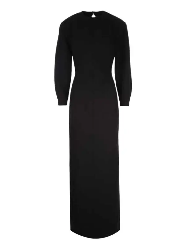 Saint Laurent Cut-out Back Knot Detailed Maxi Dress - Black