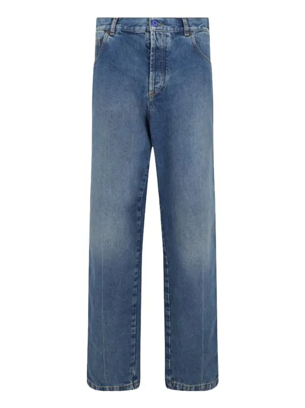 MARCELO BURLON COUNTY OF MILAN Logo Patch Straight-leg Jeans - Blue